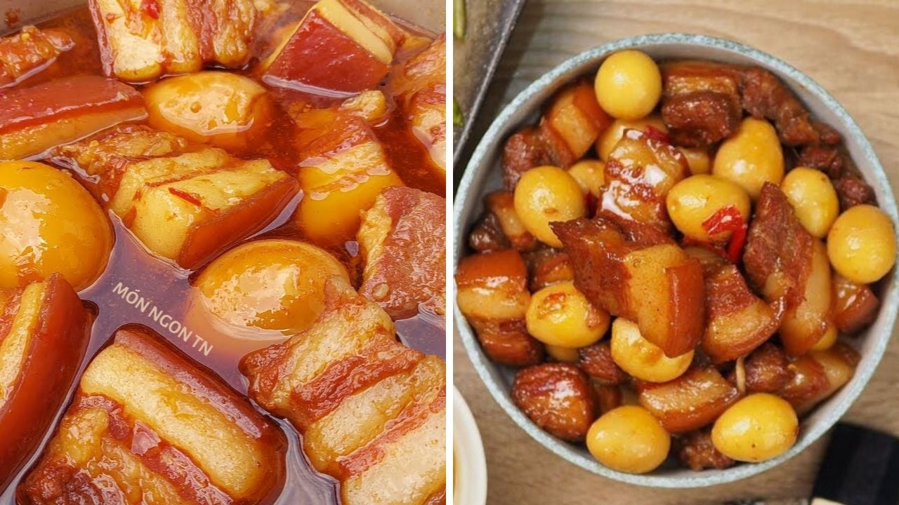 Kho thịt đùng dùng nước lã: Dùng loại nước lơ lửng trên trời này thịt kho mềm thơm, vàng óng