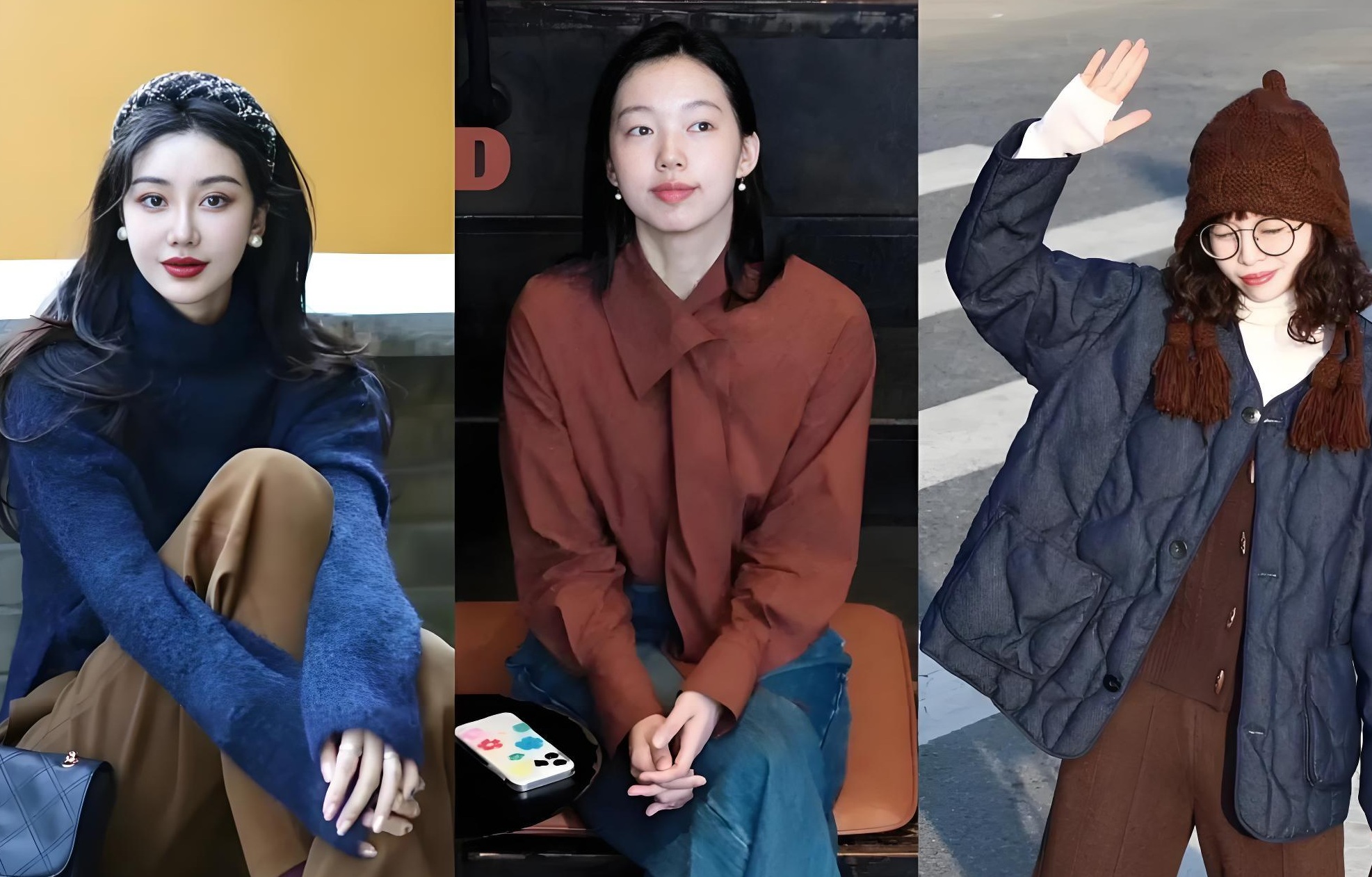 Xanh lam + nâu là combo đúng chuẩn không khí thu lãng mạn