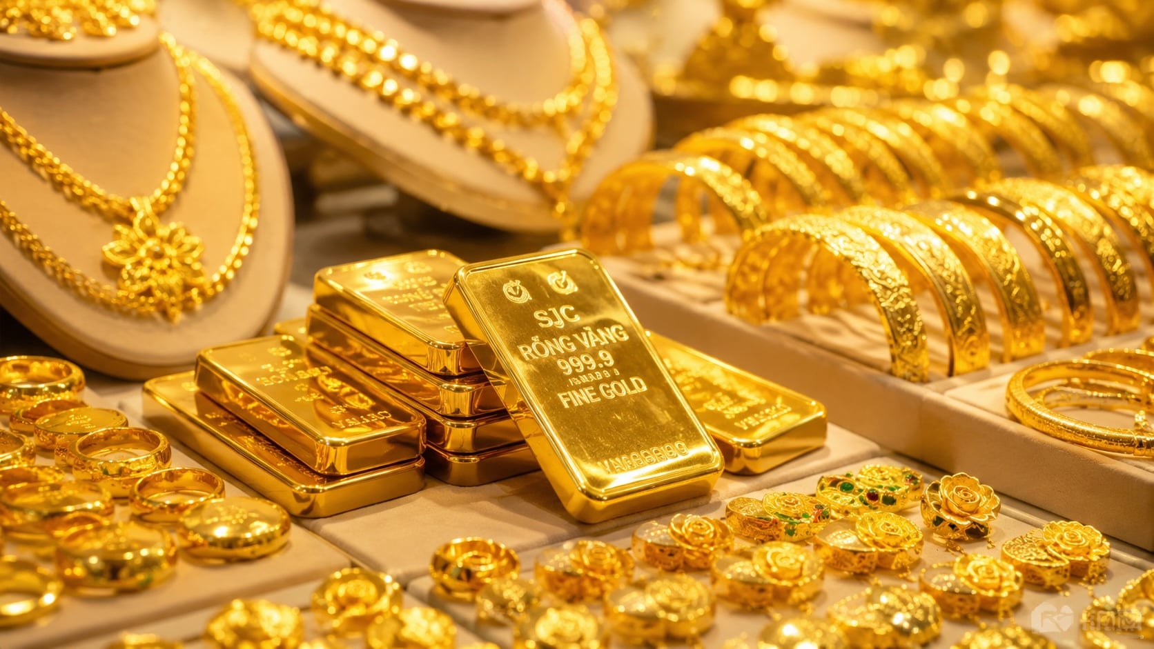 Bảng giá vàng 9999 24K 18K SJC DOJI PNJ hôm nay 24/5/2026