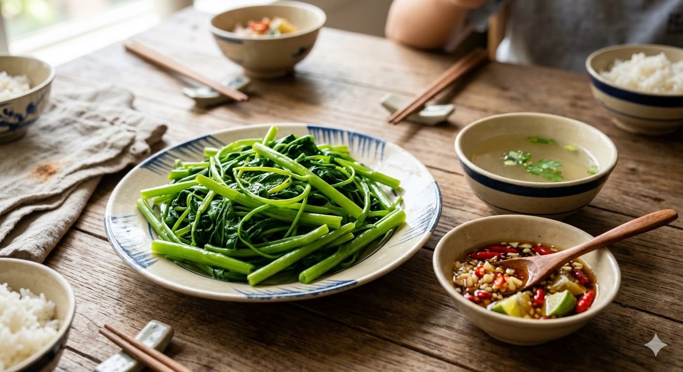 Luộc rau muống mãi vẫn thâm đen? Bí quyết đơn giản giúp rau xanh mướt ...